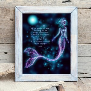 Printable Mermaid Wall Art Transformation Spell - Etsy