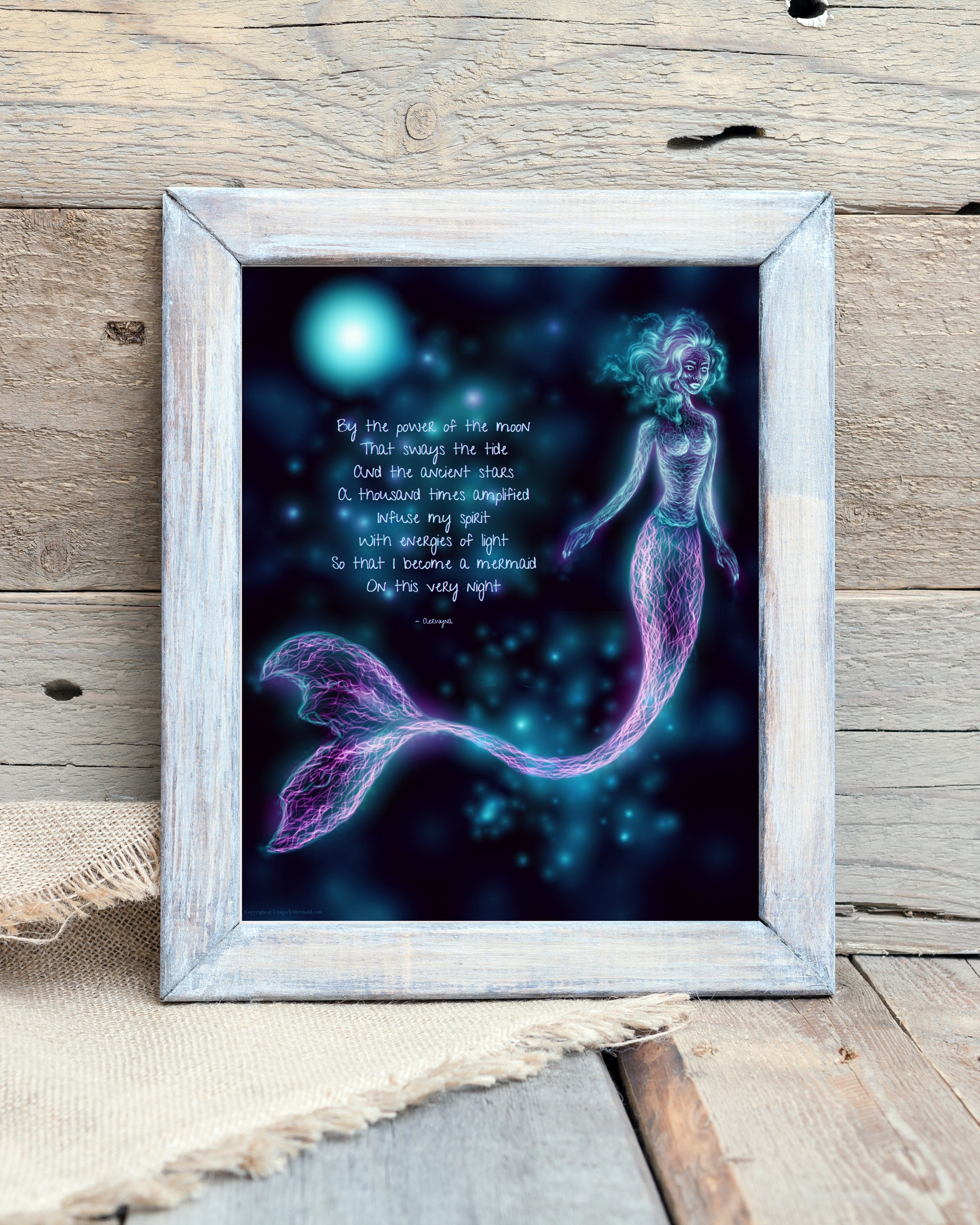 Printable Mermaid Wall Art Transformation Spell - Etsy