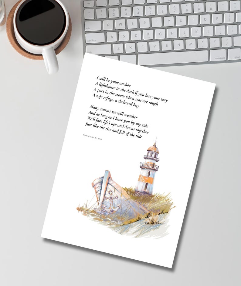 I Will Be Your Anchor - Printable Lighthouse Love Poem - Etsy