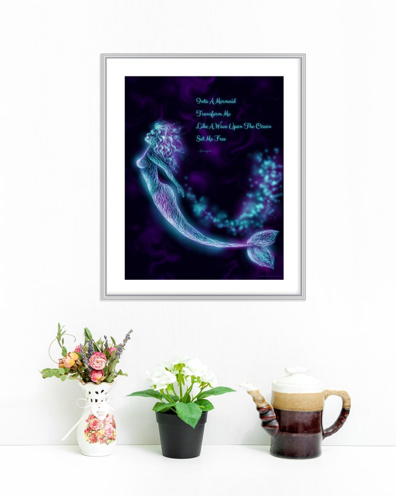 Printable Mermaid Wall Art Transformation Spell - Etsy