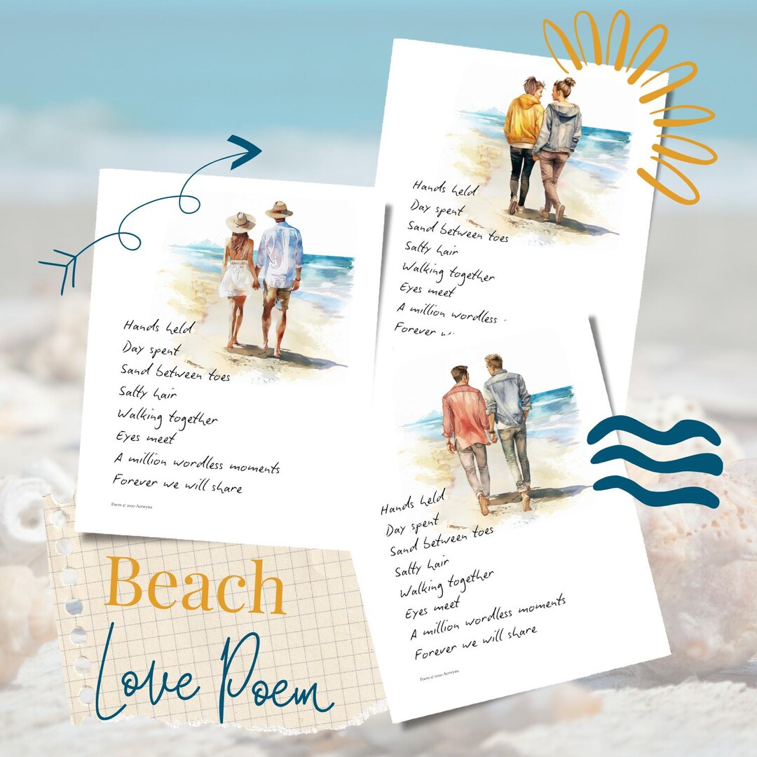 Hands Held - Printable Beach Love Poem - Etsy