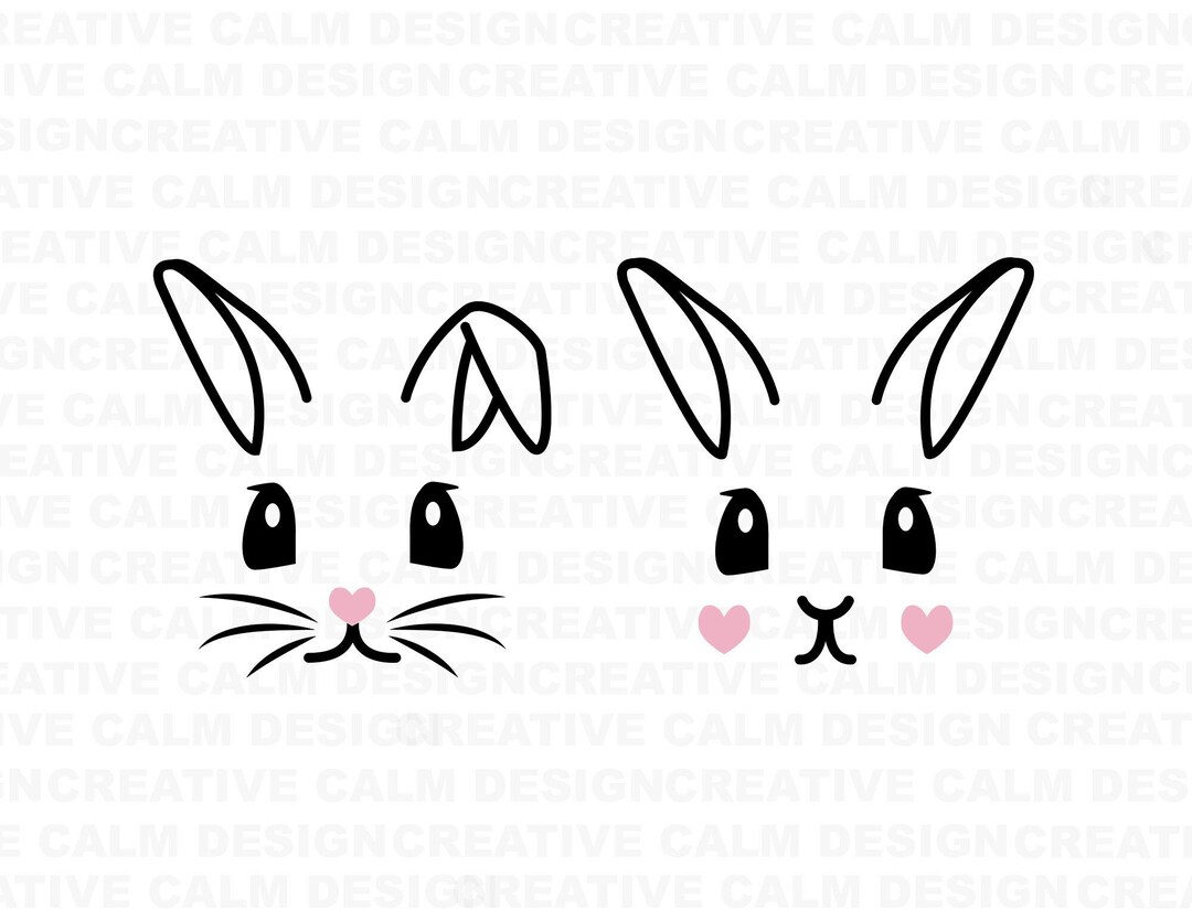 Bunny Face Digital File SVG PNG JPG - Etsy