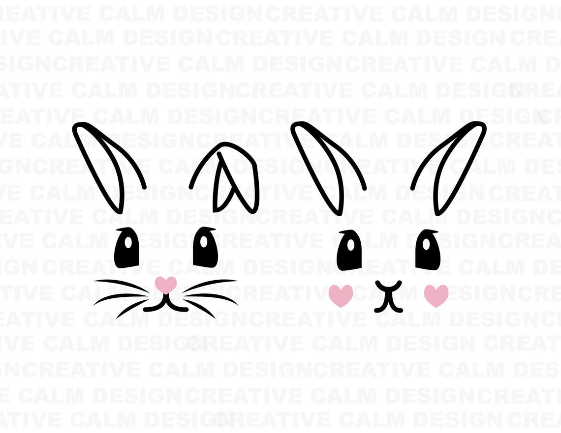 Bunny Face Digital File SVG PNG JPG - Etsy
