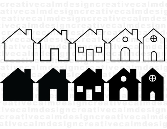 House Outline Silhouette SVG PNG JPG - Etsy UK