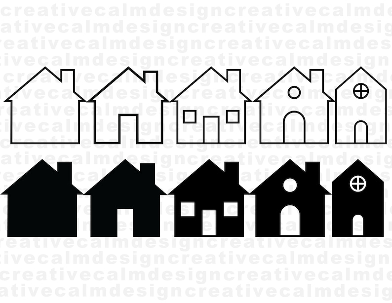 House Outline Silhouette SVG PNG JPG - Etsy