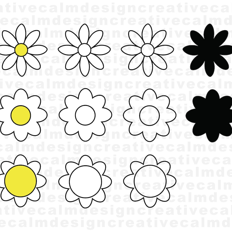 White Daisy Svg - Etsy