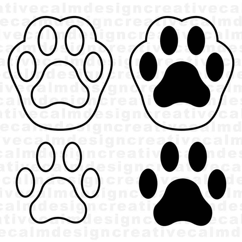 Paw Print Svg - Etsy