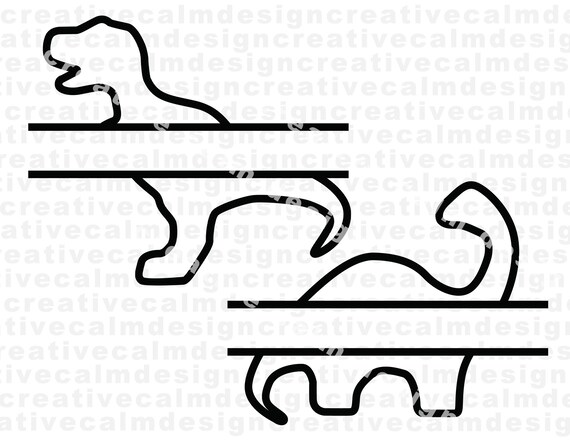 Dinosaur Split Monogram Svg Png Pdf Jpg | Etsy