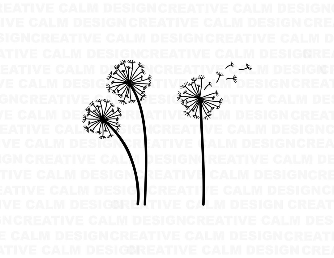 Dandelion Clip Art SVG PNG JPG - Etsy