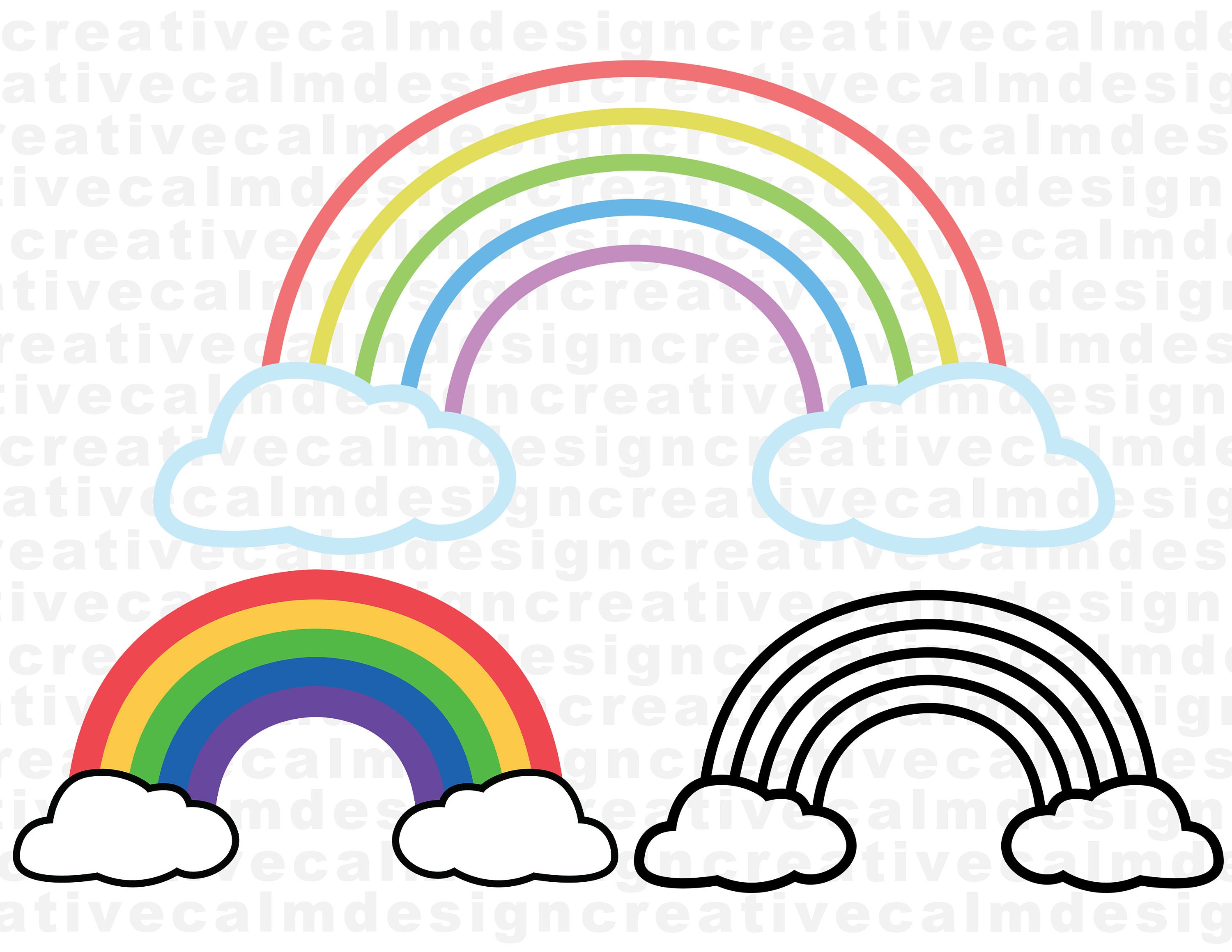 Rainbow Bundle SVG PNG JPG Digital Download | Etsy