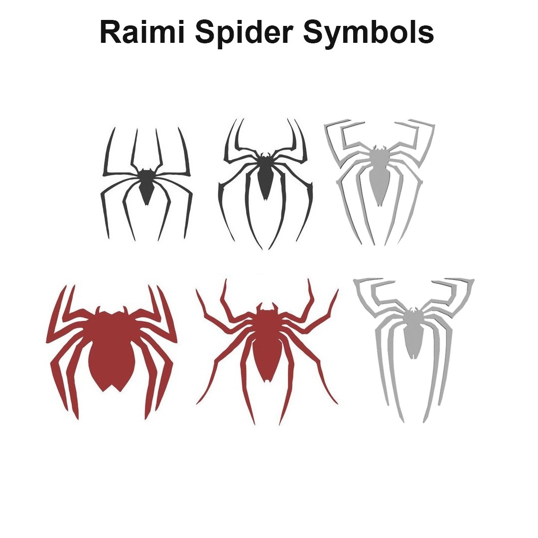 Spider-man Raimi All in 1 Raimi 3D Rubber Spider Symbols Logo Emblem ...