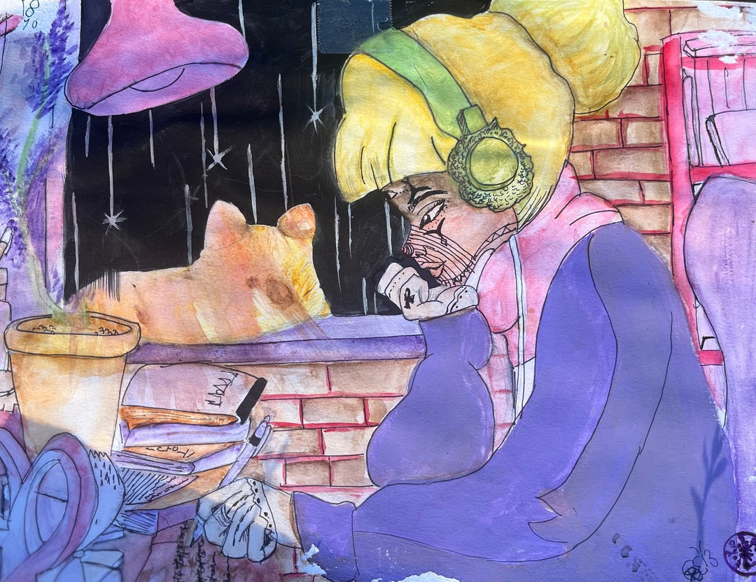 Watercolor Art Print - Eccentric Art, Spiritual, Magic Art, Colorful Woman, Unique, Authentic ...