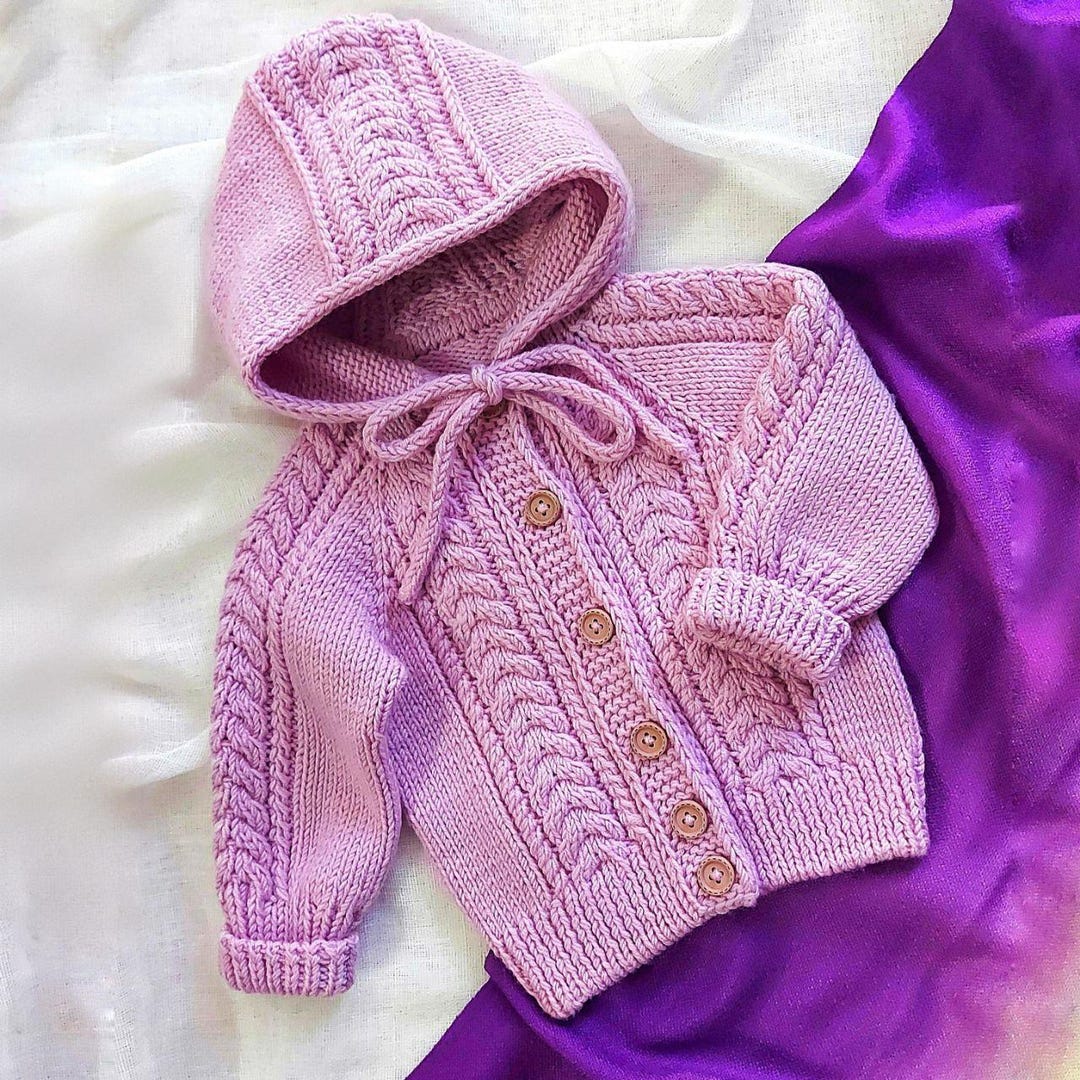 Baby Cable Knit Hooded Cardigan Knitting Pattern PDF – Advanced, Chart ...