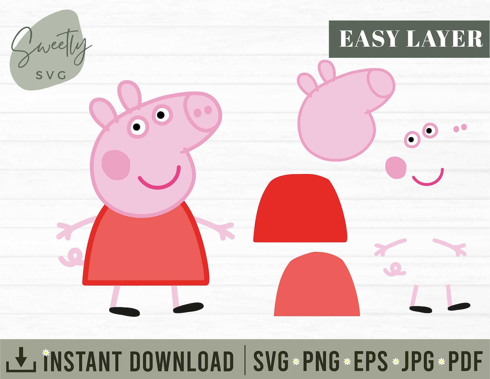 Peppa Pig SVG Peppa Pig Layered SVG Peppa Pig Bundle Peppa | Etsy ...