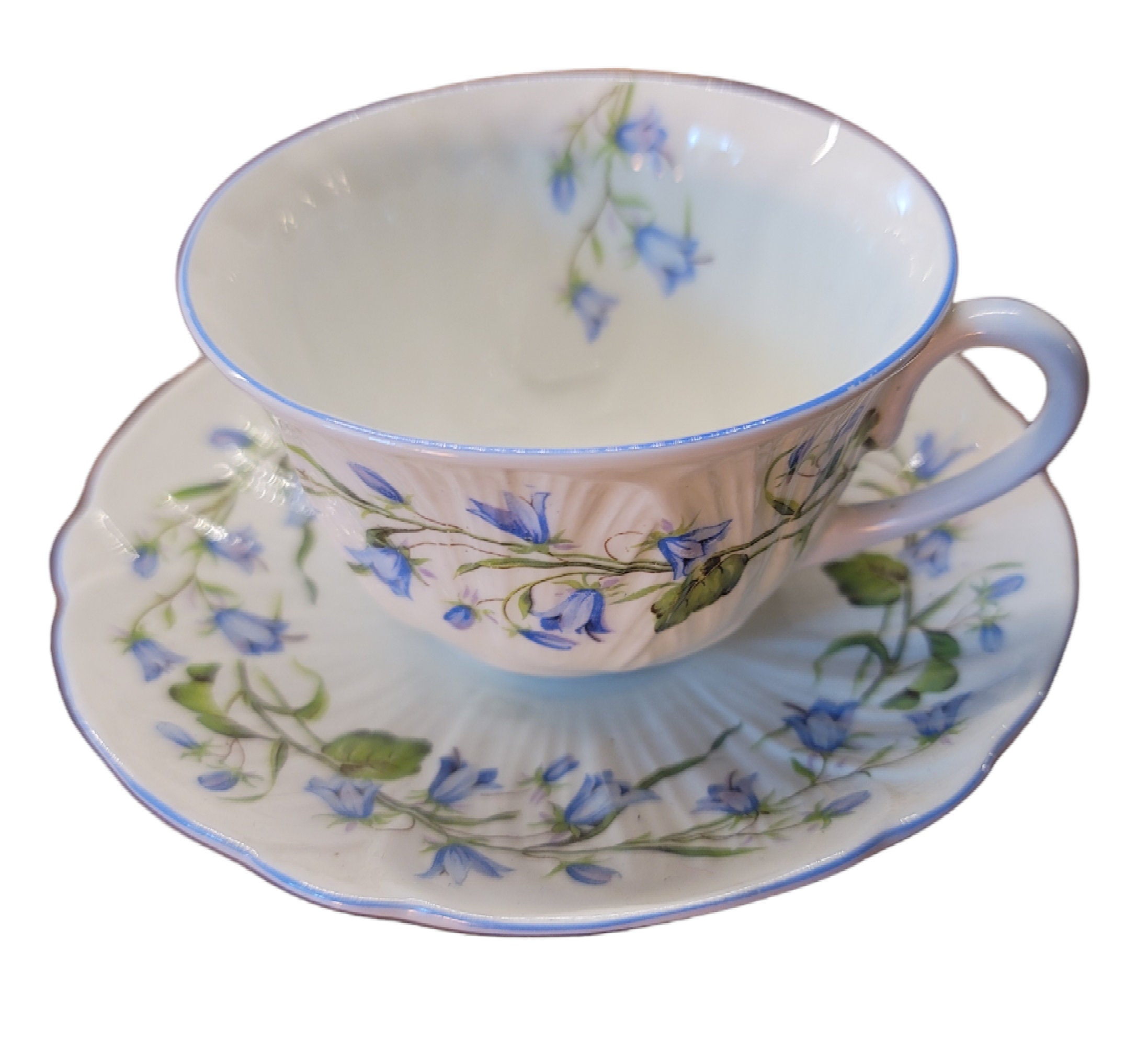Lot of 2 Shelly Bone China Cups and Saucers Harebell and Pink and Red ...