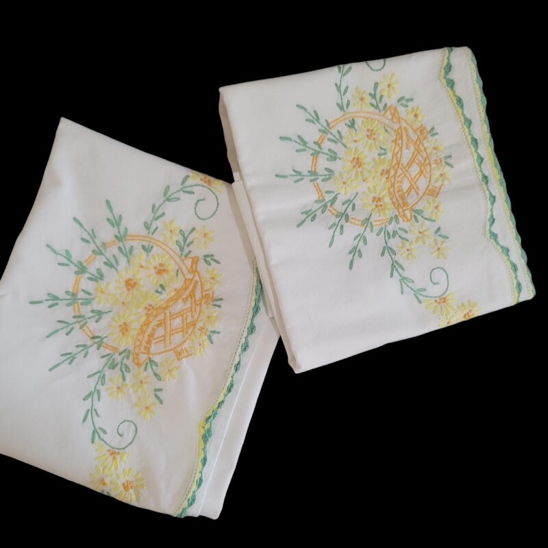 Embroidered Pillowcases - Etsy