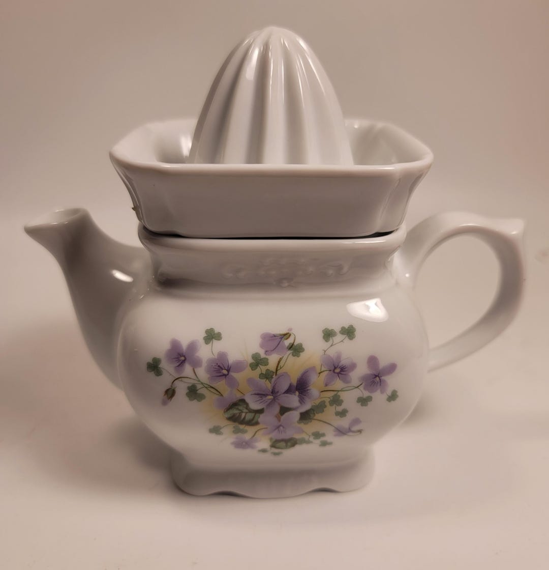 German Porcelain Small Juicer With Pitcher Pansies and Clover - Etsy