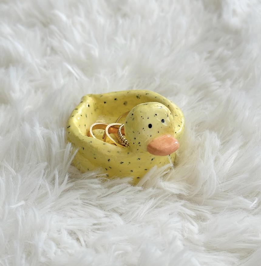 Handmade Clay Resin Duck Ring Dish - Etsy