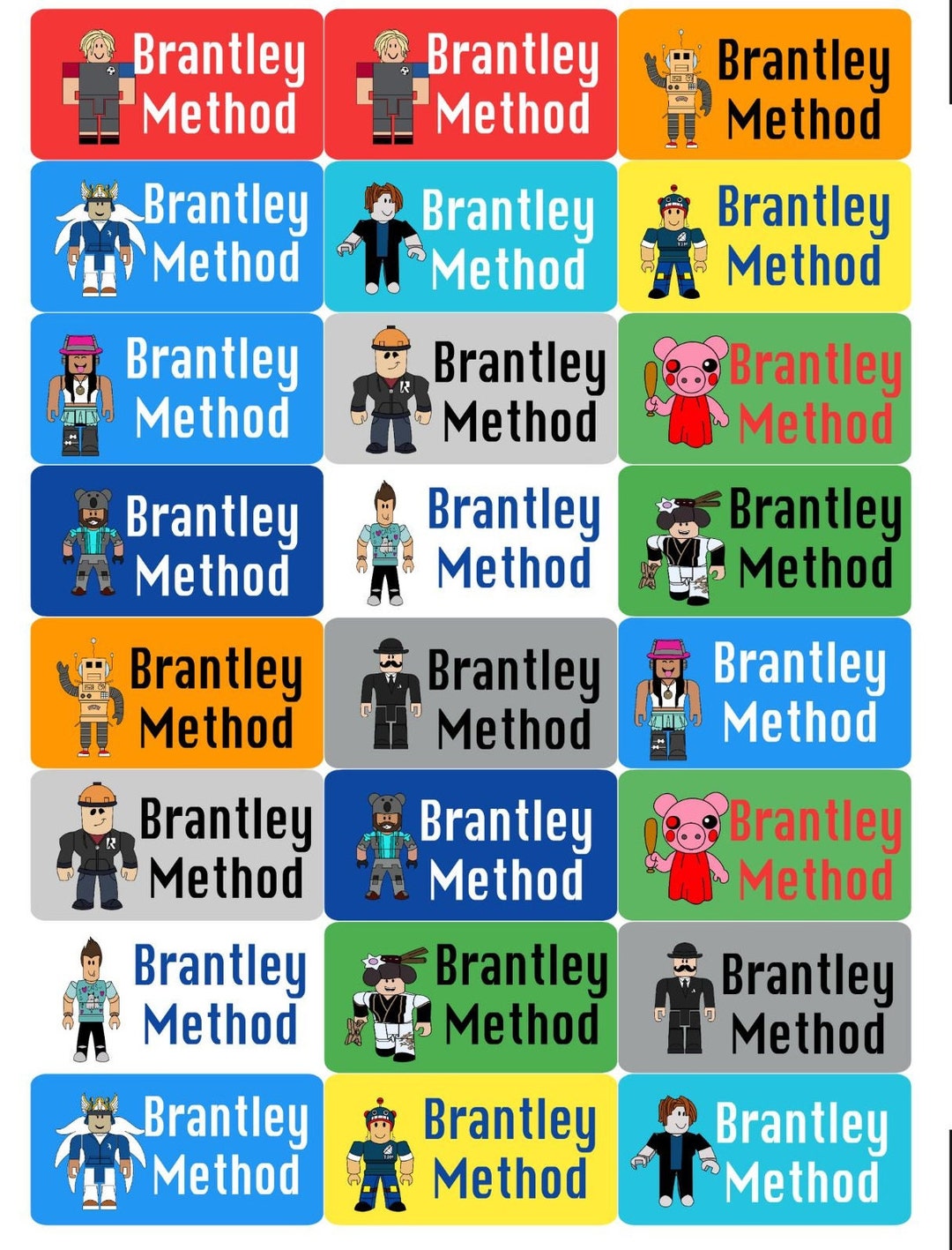 24 Stickers Roblox Labels Waterproof Label Name Labels - Etsy