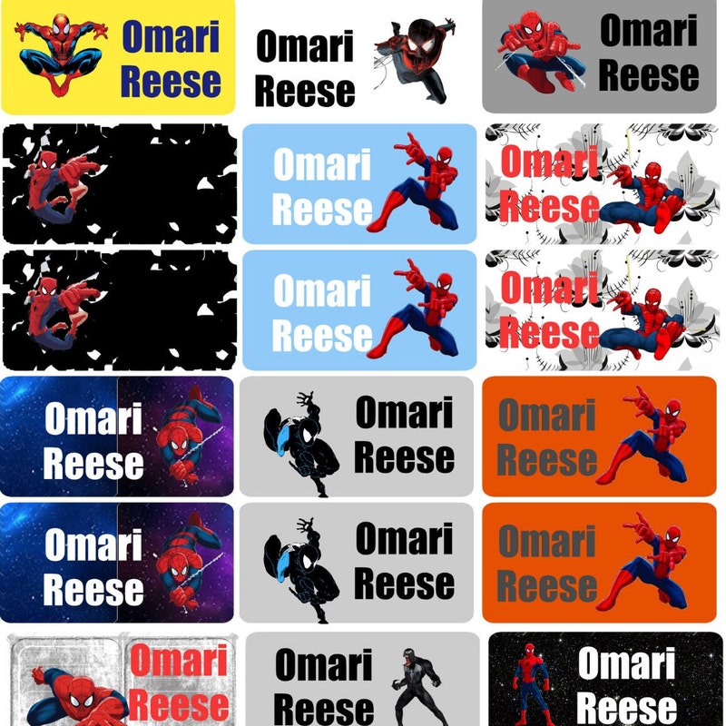 Spiderman Name Tags - Etsy