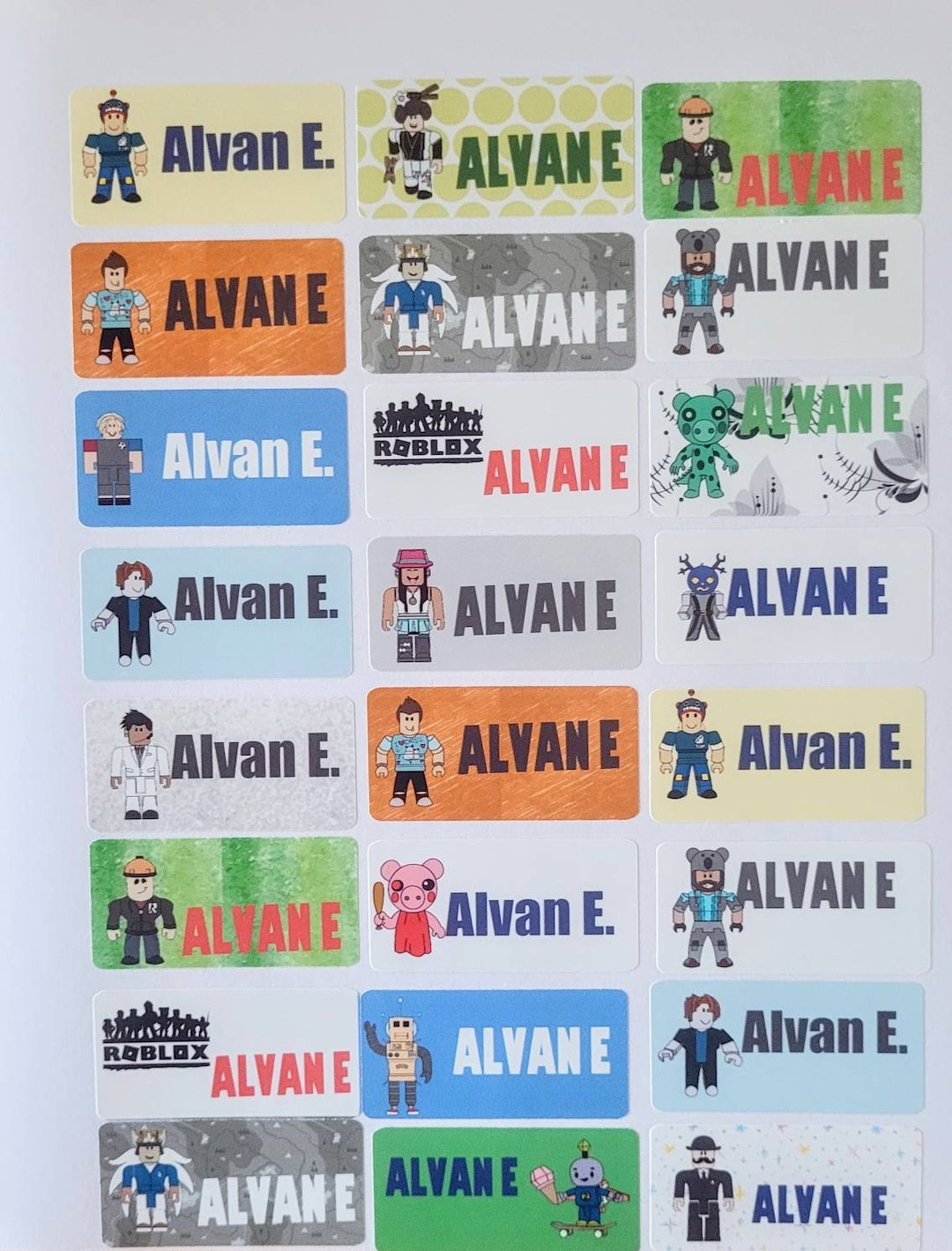 24 Stickers Roblox Labels Waterproof Label Name Labels - Etsy