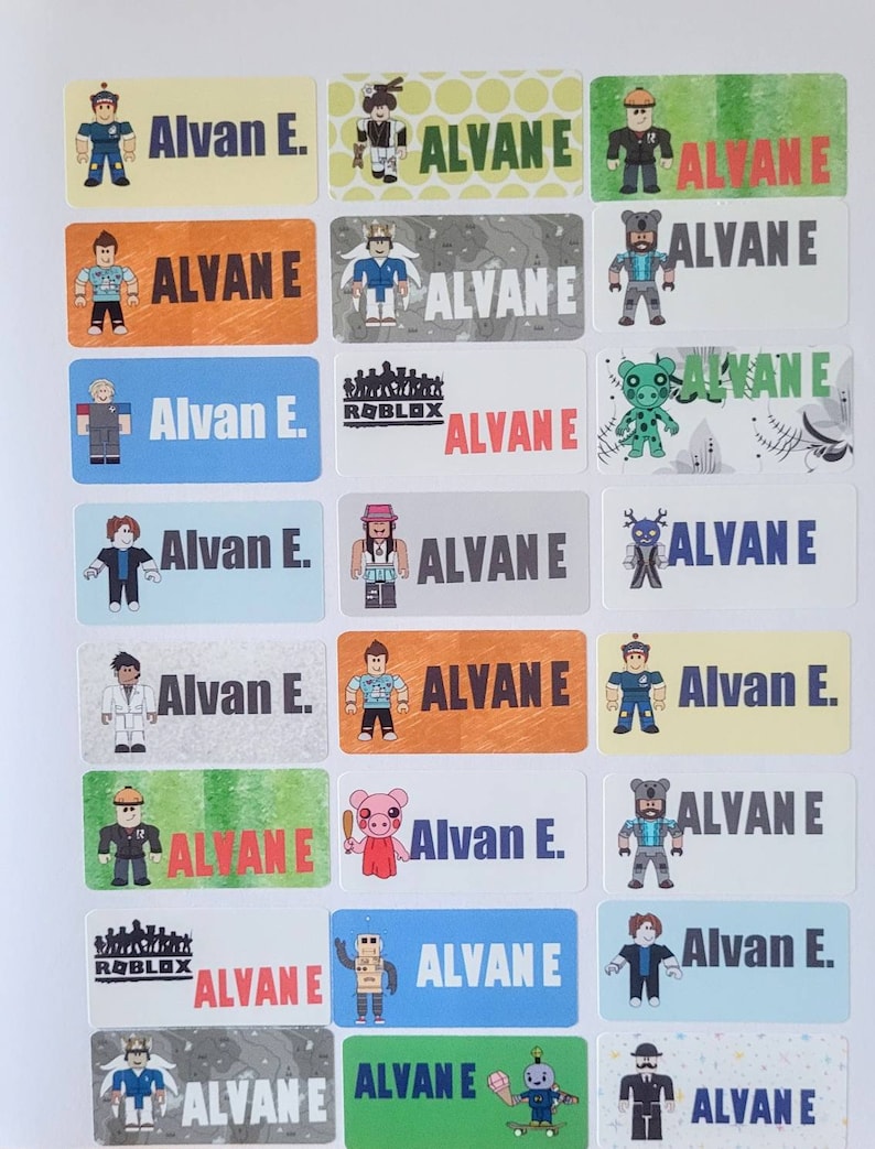 24 Stickers Roblox Labels Waterproof Label Name Labels - Etsy