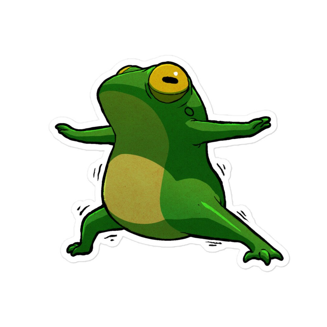 Oga Frog Warrior Sticker Hand-drawn Adorable Illustration - Etsy Australia