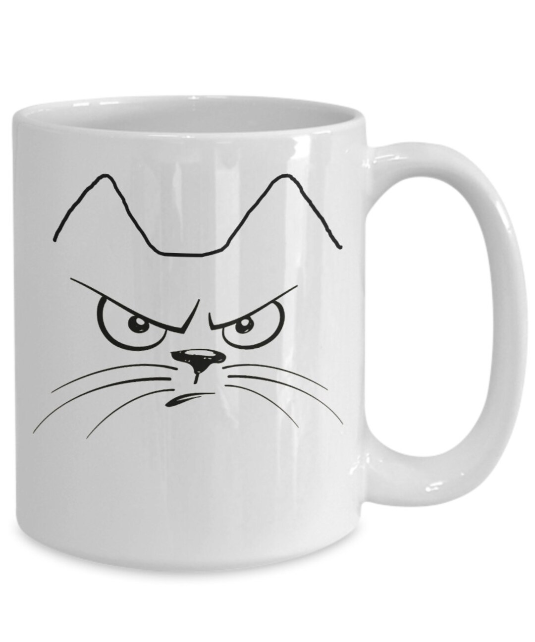 Cat Mug, Cat Lover Gift, Angry Cat Mug - Etsy