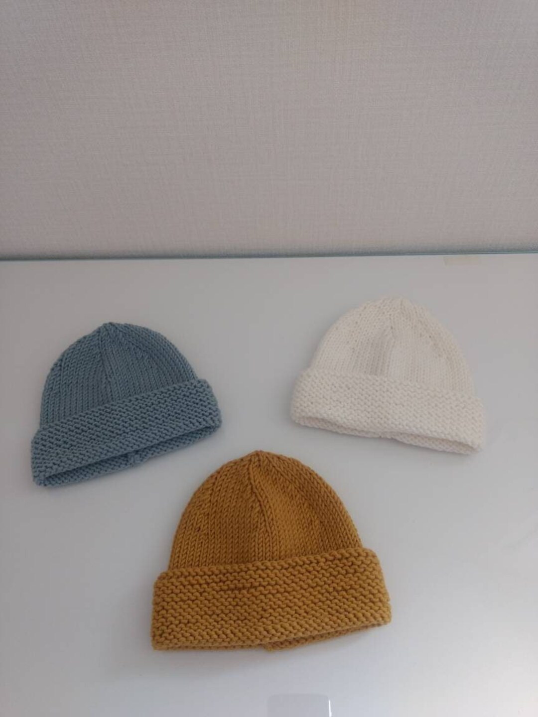 Baby Hat With Garter Stitch Cuff Hand Knitted in Merino Wool - Etsy