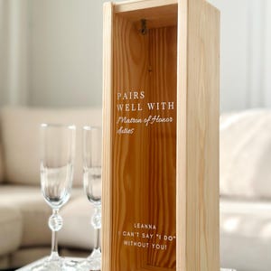 Personalized Engagement Wine Bottle Box, Engagement Gift for Couple ...