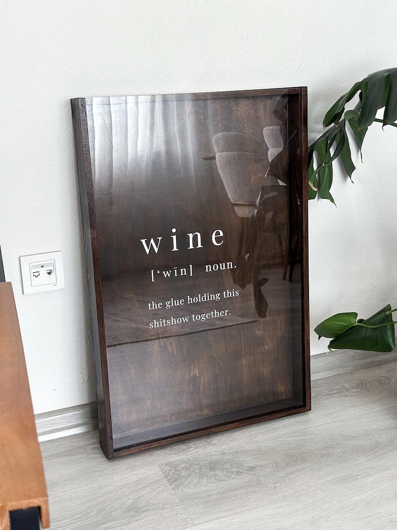 Wine Cork Collector Shadow Box, Handmade Personalized Wine Cork Holder ...