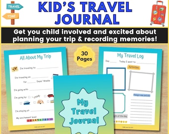 Kids Printable Summer Travel Journal - Etsy