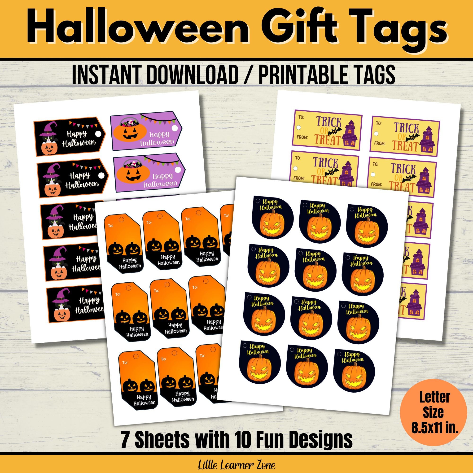 Printable Happy Halloween Gift Tags, Fun Halloween Gift Tags, Halloween ...