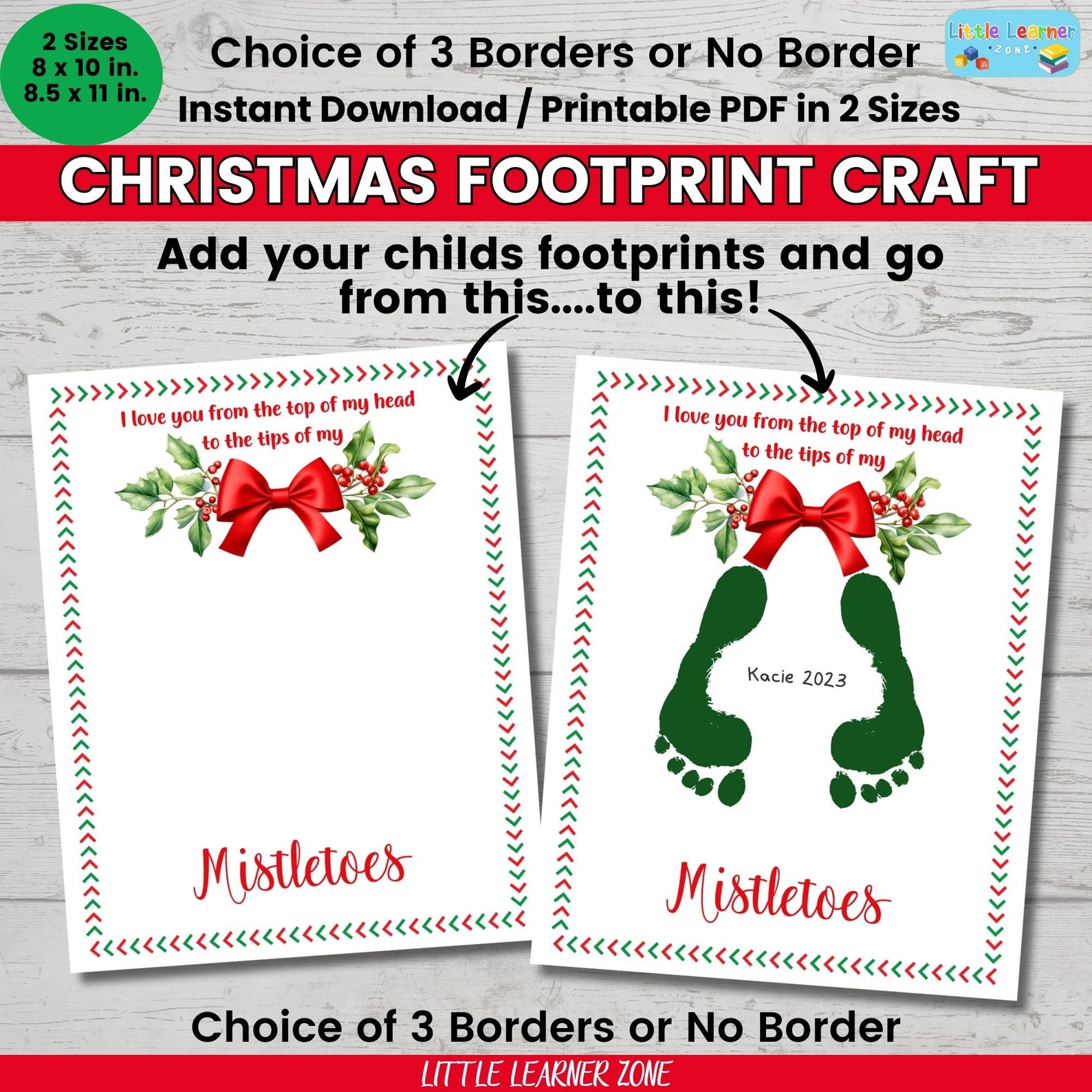 Mistletoe Christmas Footprint Art Craft, Christmas Footprint Craft ...