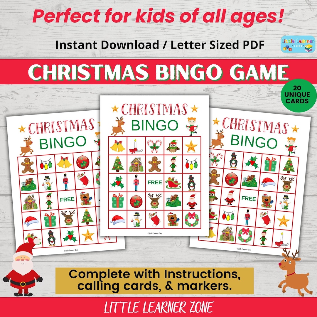 Christmas Bingo Printable Christmas Bingo Game, Christmas Bingo Cards ...