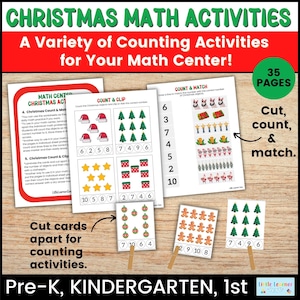 Christmas Math Activity Centers, Math Activities for Kindergarten Pre-k ...