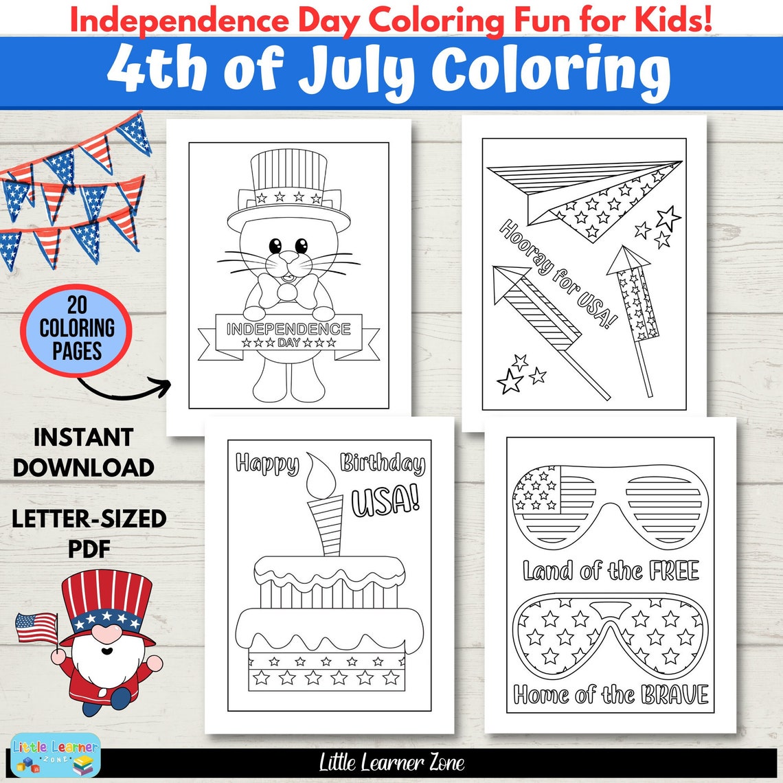 4th of July Coloring Pages for Kids, July 4th Coloring Sheets Printable ...