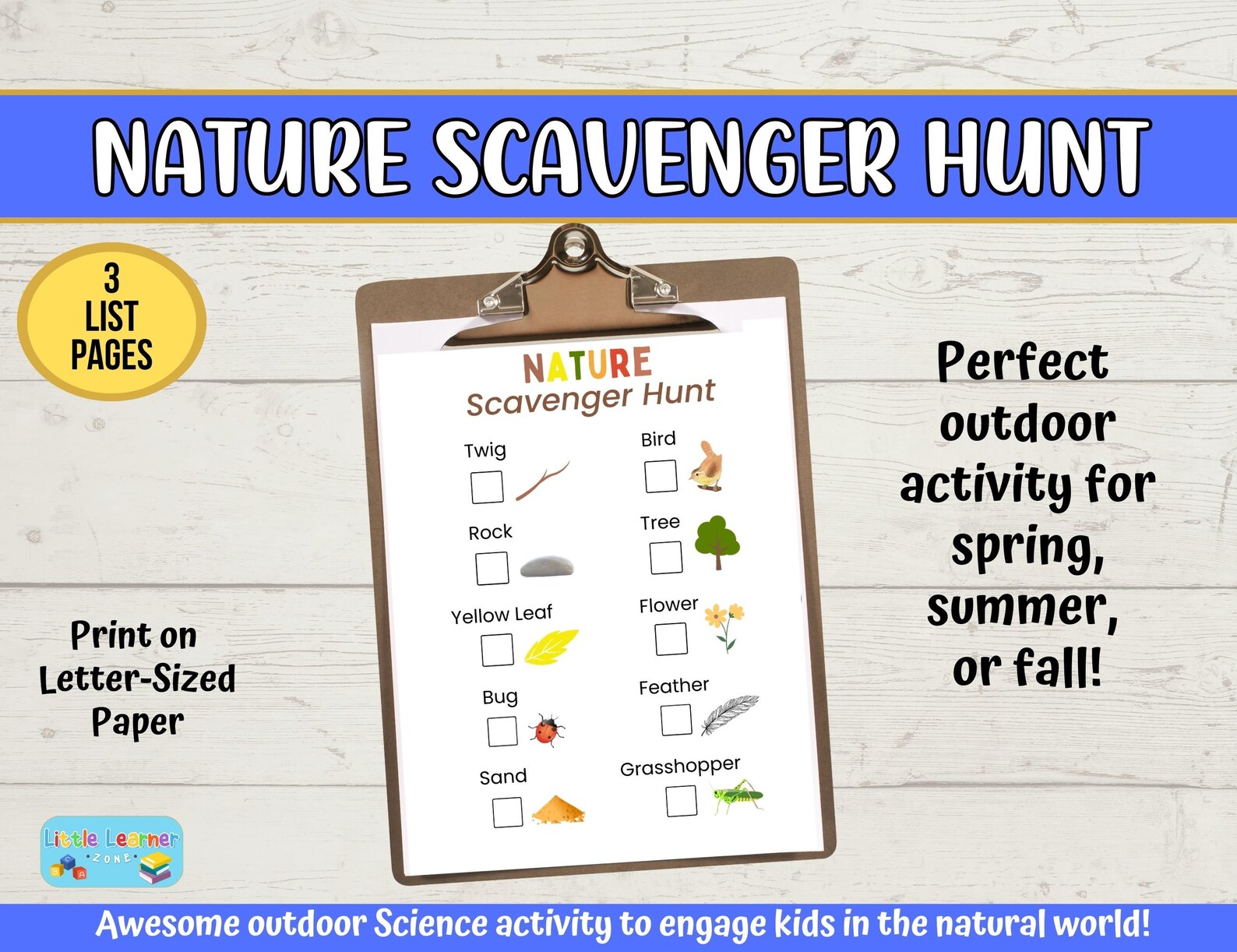 Nature Scavenger Hunt for Kids, Nature Scavenger Hunt Printable ...