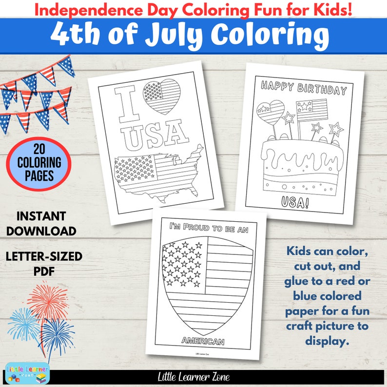 4th of July Coloring Pages for Kids, July 4th Coloring Sheets Printable ...