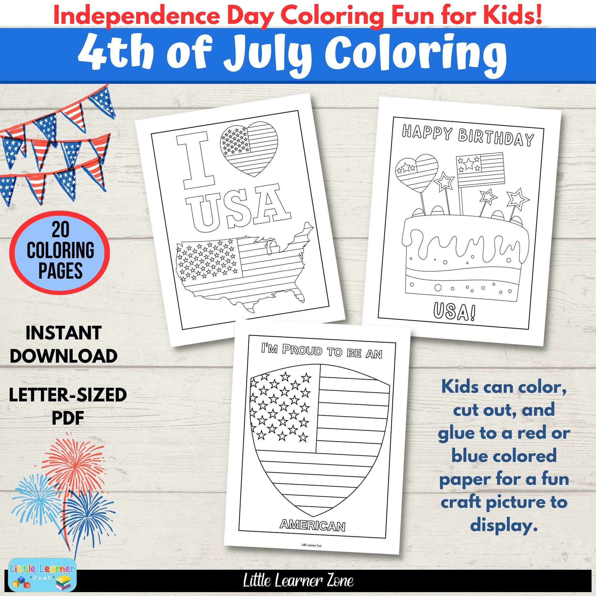 4th of July Coloring Pages for Kids, July 4th Coloring Sheets Printable ...
