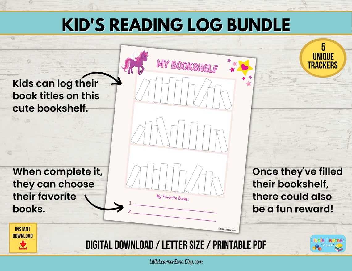 Kids Reading Log Printable, Kids Reading Tracker, Daily Reading Log ...