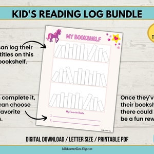 Kids Reading Log Printable, Kids Reading Tracker, Daily Reading Log ...