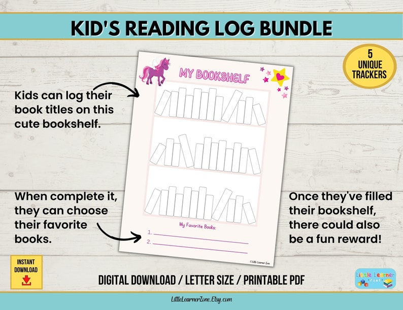 Kids Reading Log Printable, Kids Reading Tracker, Daily Reading Log ...