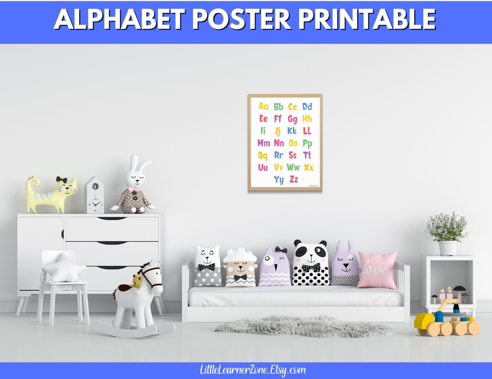 Printable Alphabet Poster, Kids Alphabet Chart, Colorful ABC Chart ...