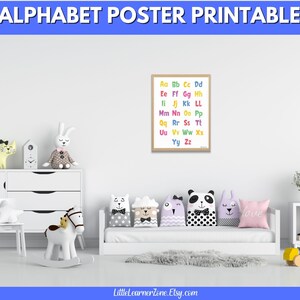 Printable Alphabet Poster, Kids Alphabet Chart, Colorful ABC Chart ...