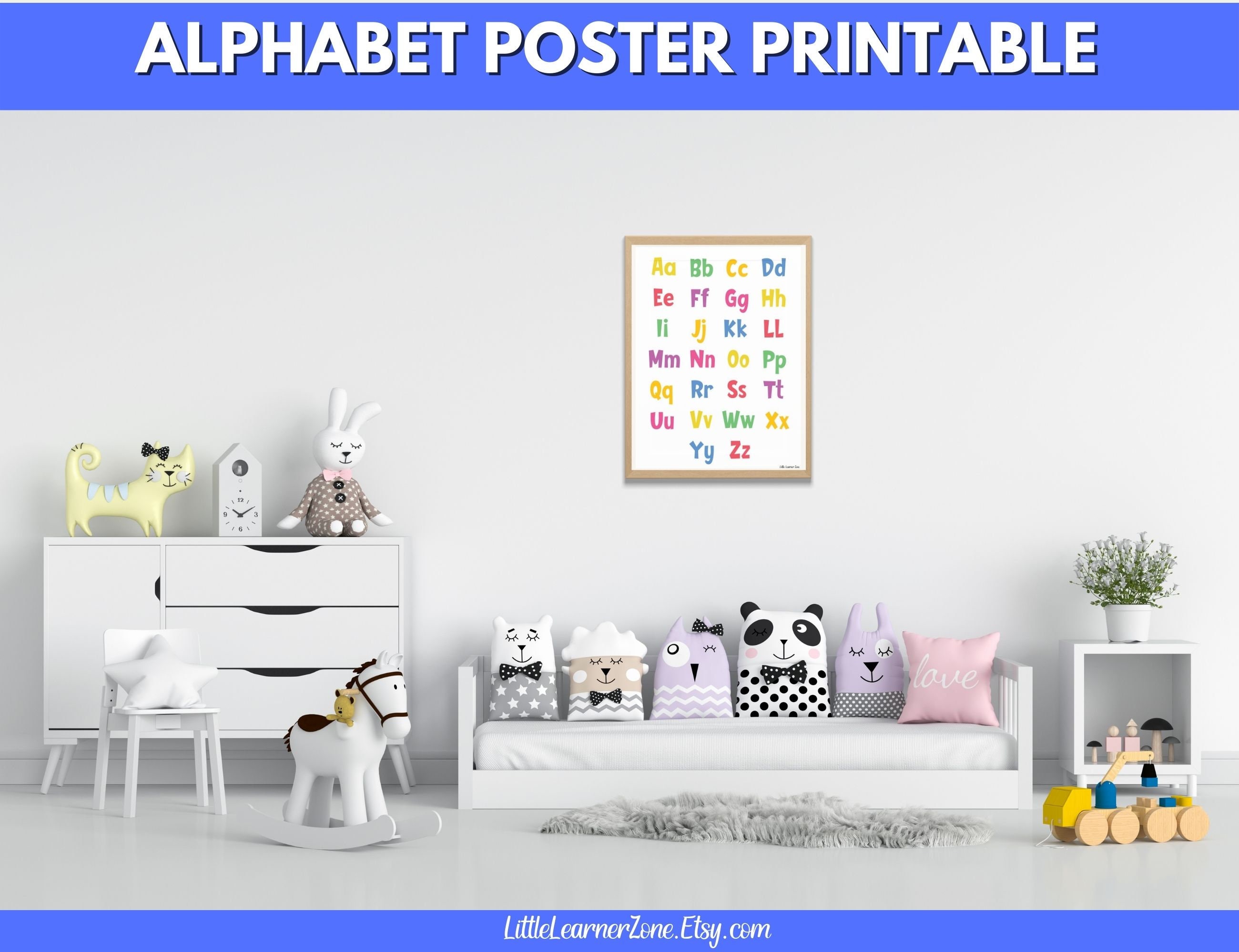 Printable Alphabet Poster, Kids Alphabet Chart, Colorful ABC Chart ...
