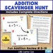 Addition Scavenger Hunt Math Activity Printable, Interactive Math Game ...