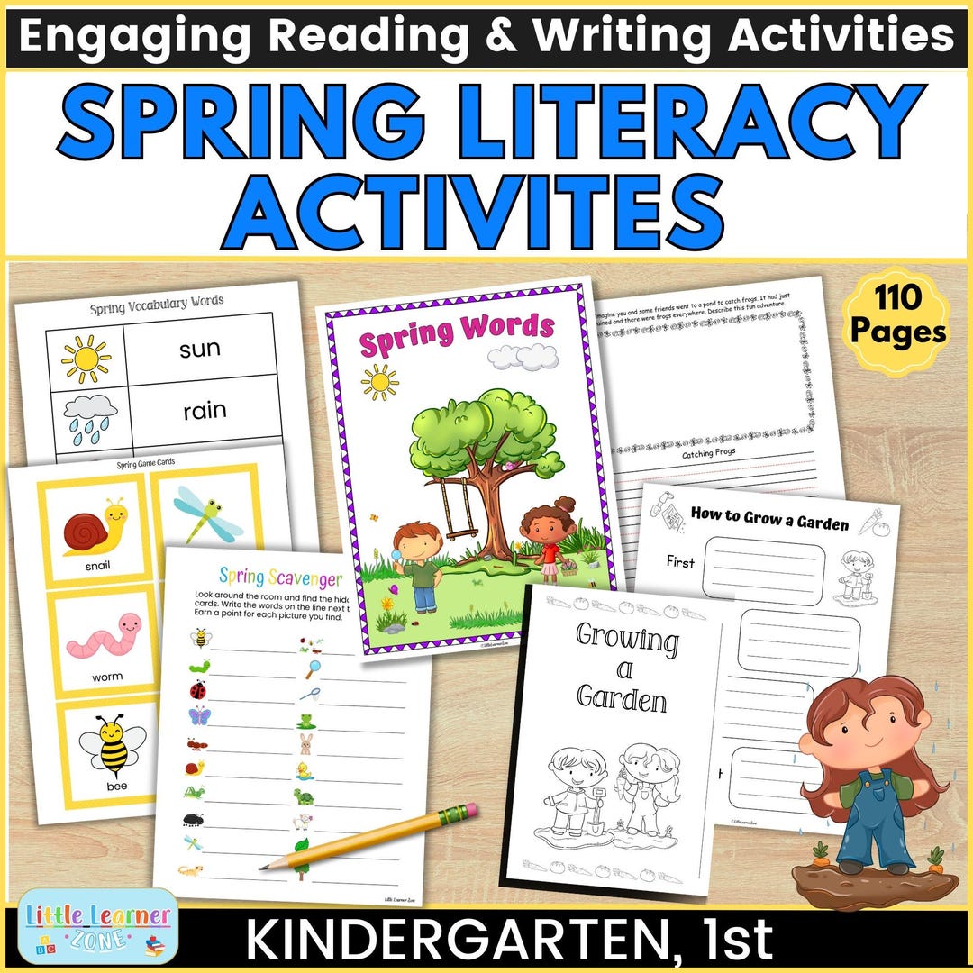 Spring Literacy Activity Bundle, Printable Literacy Activities for ...