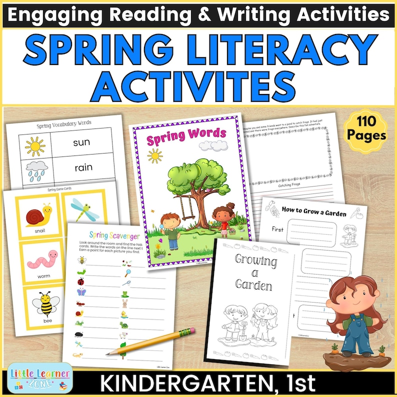 Spring Literacy Activity Bundle, Printable Literacy Activities for ...