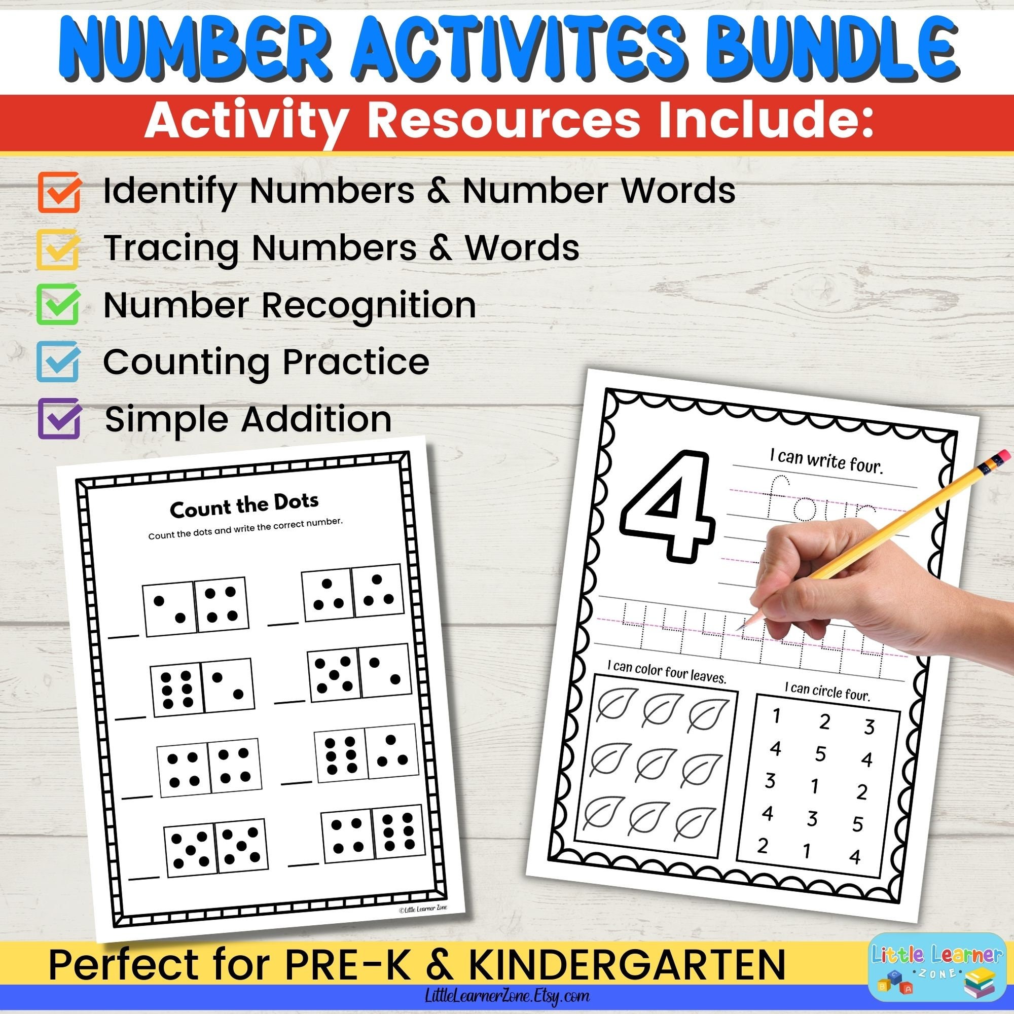 Kindergarten Math Printables, Number Activity Resources, Counting ...